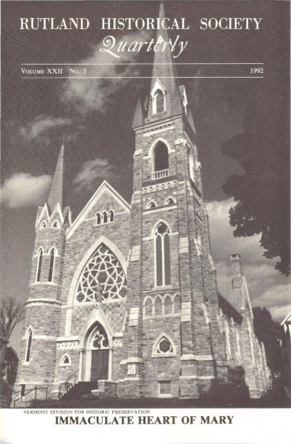 IMMACULATE HEART OF MARY - Rutland Historical Society