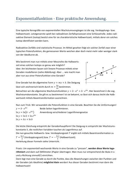 Exponentialfunktion ‐ Eine praktische Anwendung.