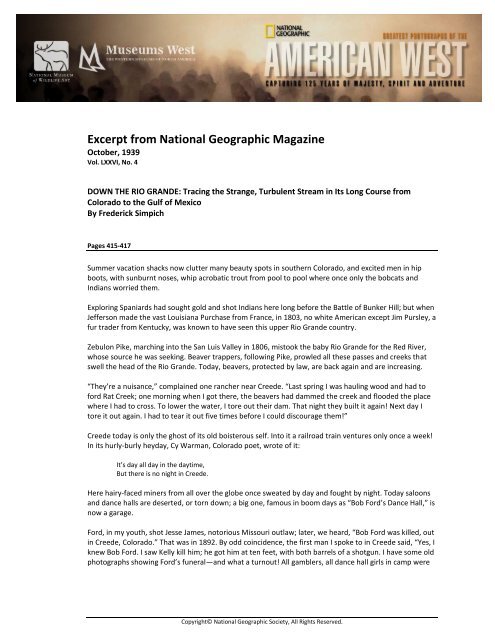 Excerpt from National Geographic Magazine - Photographs of the ...