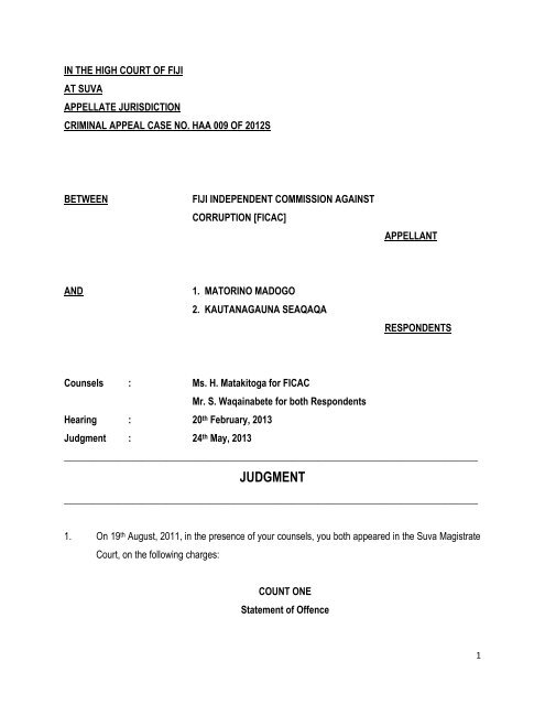 JUDGMENT - Judiciary Fiji