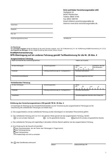 Sfr Ubertragung Formular Pdf