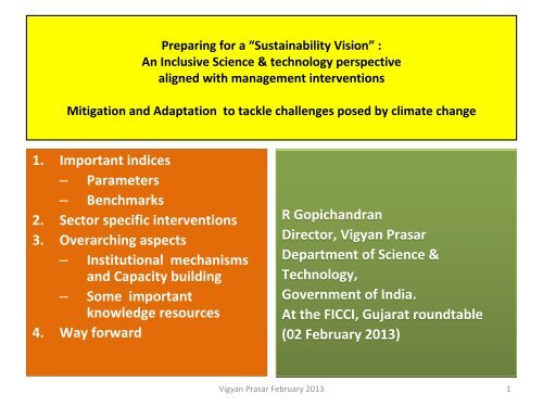 Please click here for complete presentation - Vigyan Prasar