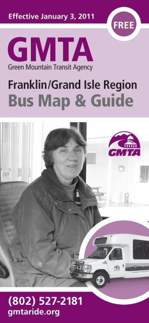 Bus Map & Guide - GMTA Green Mountain Transit Agency