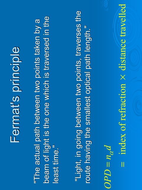Reflection and refraction Fermat's principle - ctaps