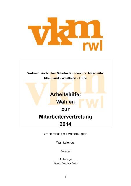 Arbeitshilfe MAV Wahl als pdf - vkm-rwl