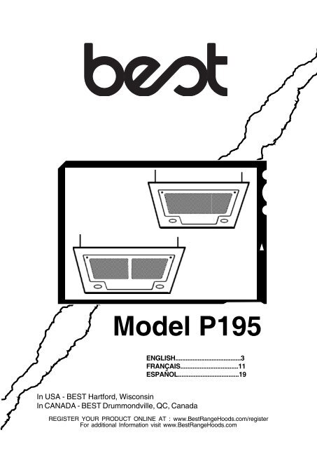 Model P195 - BEST Range Hoods