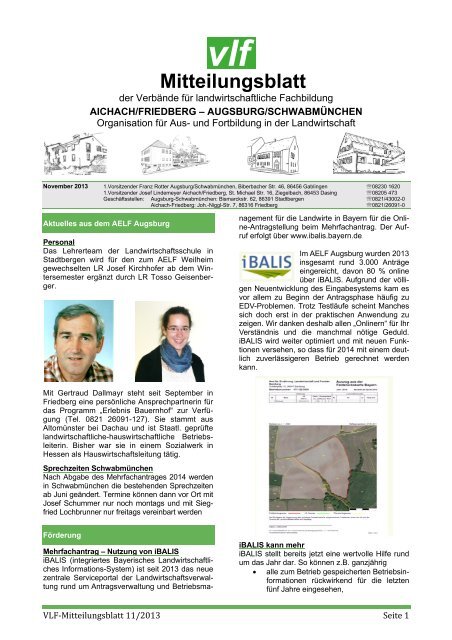 Rundbrief - Verband für landwirtschaftliche Fachbildung in Bayern eV