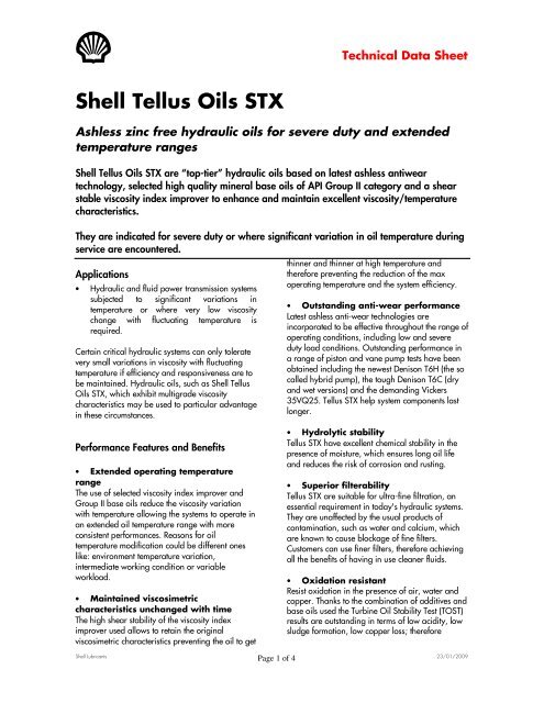 Shell Tellus Oils STX