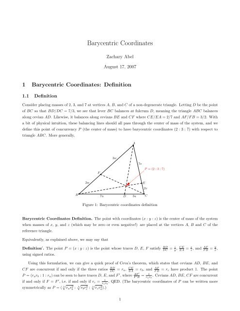 Barycentric Coordinates - Zachary Abel
