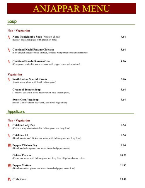 Download PDF Menu - Anjappar Chettinad