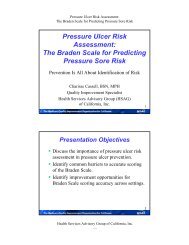 Braden Scale for Predicting Pressure Sore Risk