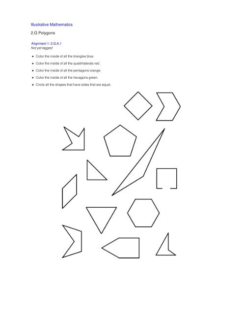 Illustrative Mathematics 2.G Polygons