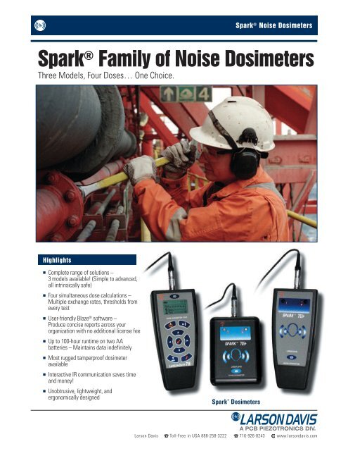 Spark® Family of Noise Dosimeters - Larson Davis