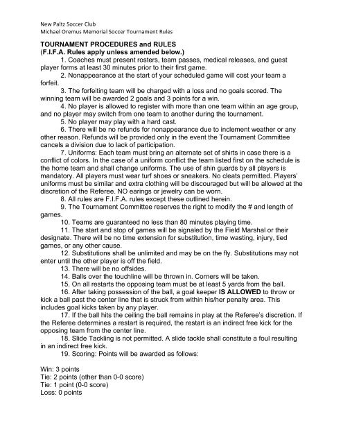 MKO Soccer Tournament Rules - WordPress.com
