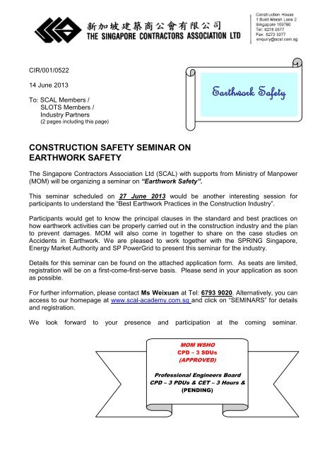 Construction Safety Seminar on Earthwork Safety - Workplace ...