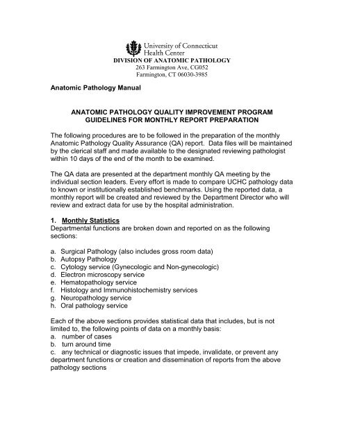 Anatomic Pathology Manual ANATOMIC PATHOLOGY QUALITY ...