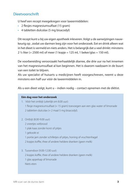 Folder MRI-scan van de dunne darm - Martini ziekenhuis