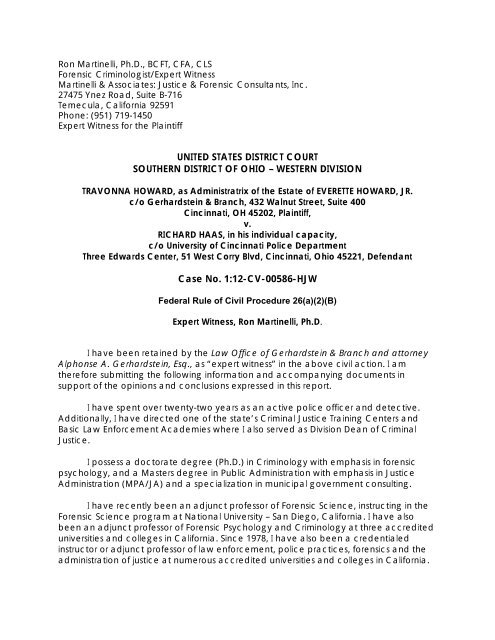 Dr. Ronald Martinelli, Ph D