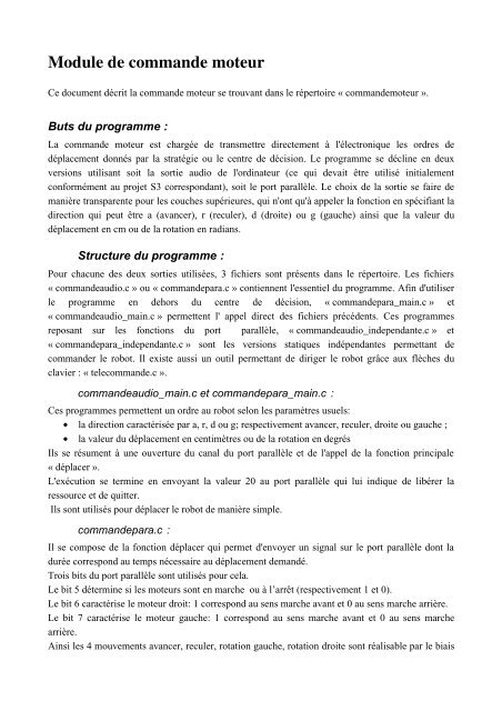 Module de commande moteur