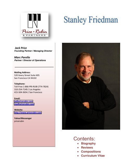 Stanley Friedman -‐ Biography