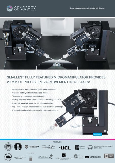 smallest fully featured micromanipulator provides 20 mm of precise ...