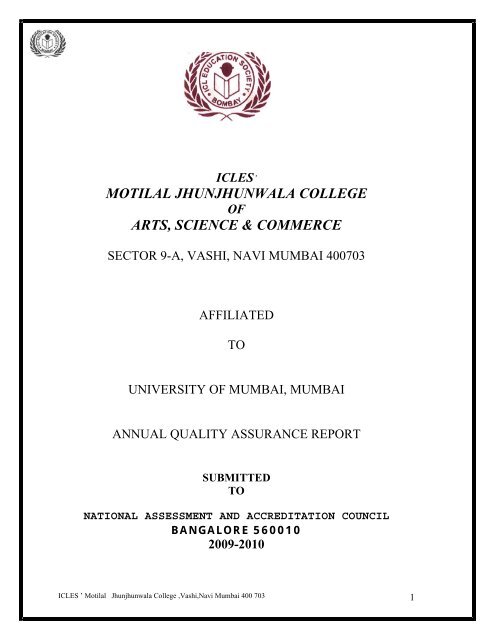 IQAC 2009-10 - ICLES Motilal Jhunjhunwala College Website