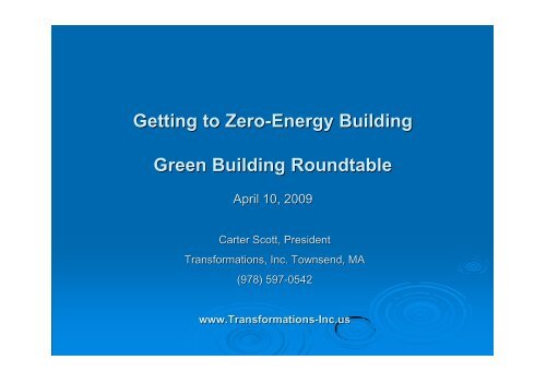 Carter Scott's Presentation - Devens Eco-Efficiency Center