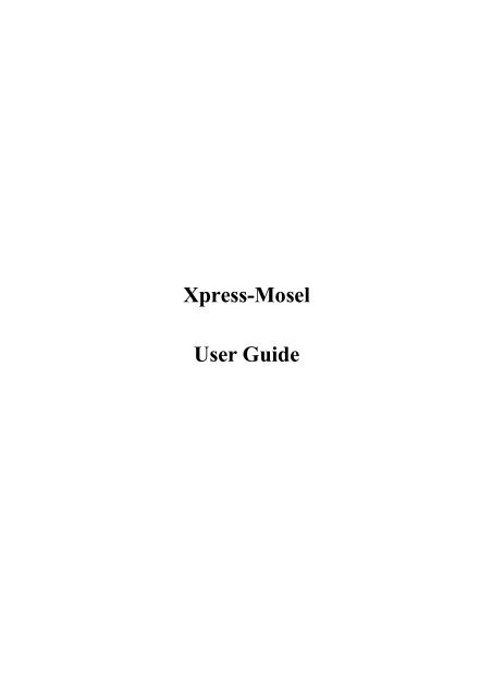 Xpress-Mosel User Guide
