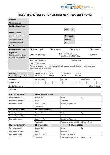 Request for Electrical Inspection permit form for one - Minnesota ...