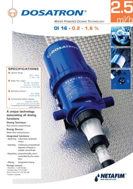 Dosatron DI 16 - Netafim