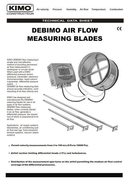 DEBIMO AIR FLOW MEASURING BLADES - Kimo Canada