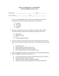 RN / LVN SKILLS CHECKLIST - All Needs Healthcare Services, LLC