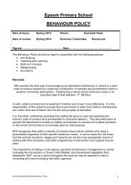 Nursery Admission Form - Epsom Primary School