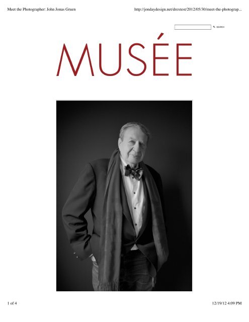 Meet the Photographer: John Jonas Gruen - (Art) Amalgamated