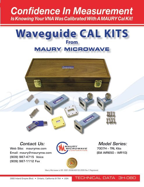 Waveguide Cal Kits - TRL + - Maury Microwave