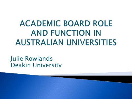 Academic Board Role and Function in Australian Universities