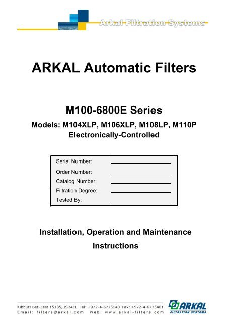 ARKAL Automatic Filters - Netafim