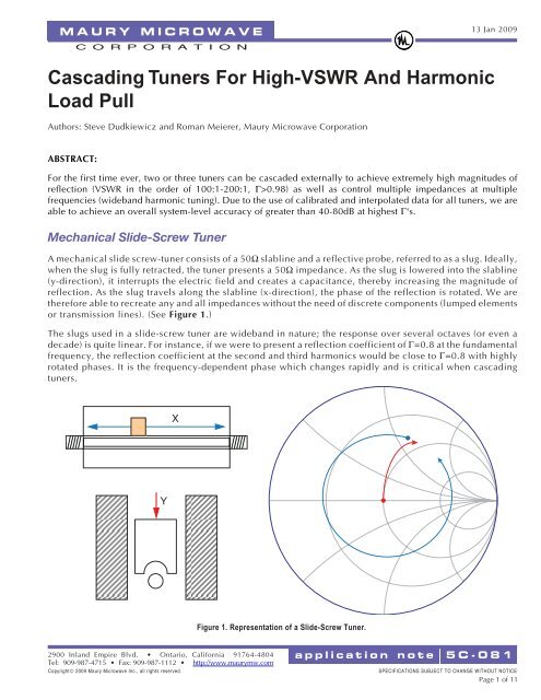 Cascading Tuners For High-VSWR And ... - Maury Microwave