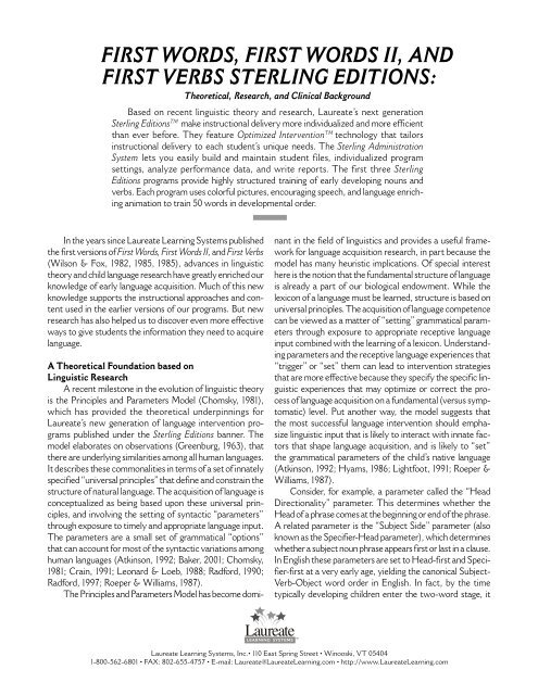 first words, first words ii, and first verbs sterling editions ...