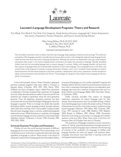 Theory and Research - Laureate Learning Systems