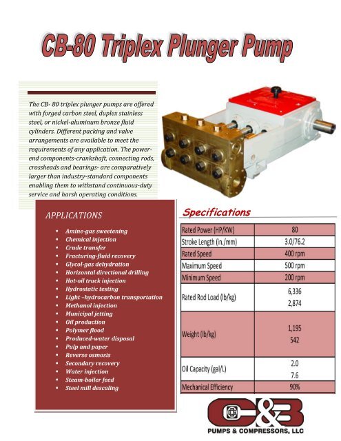 CB-80 - C & B Pumps and Compressors
