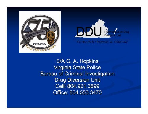 Pharmaceutical Drug Diversion Unit - Virginia Department of Health ...