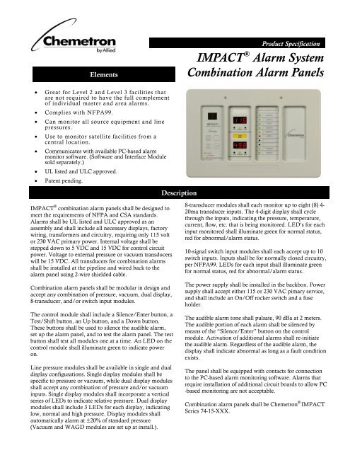 IMPACTÂ® Alarm System Combination Alarm Panels - Allied ...