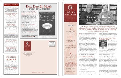 Printable PDF - Tao of Wellness