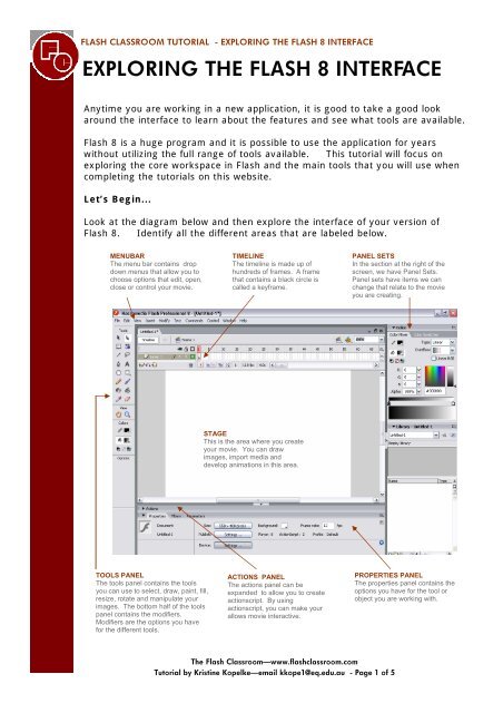 EXPLORING THE FLASH 8 INTERFACE - Flashclassroom.com