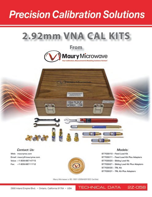 2.92mm CAL KITS - Maury Microwave
