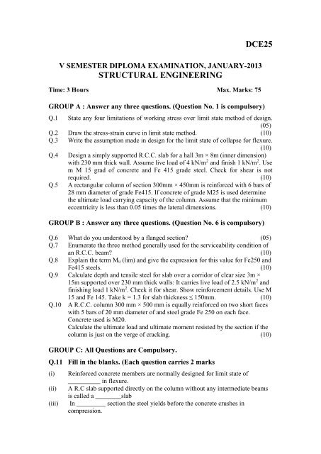 Diploma Civil 5th Sem