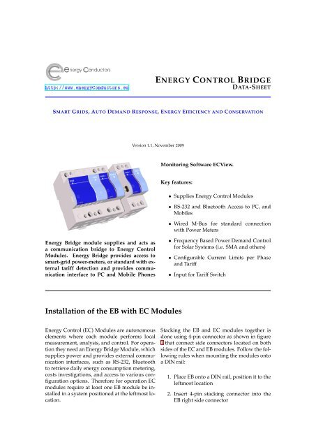 Installation of the EB with EC Modules