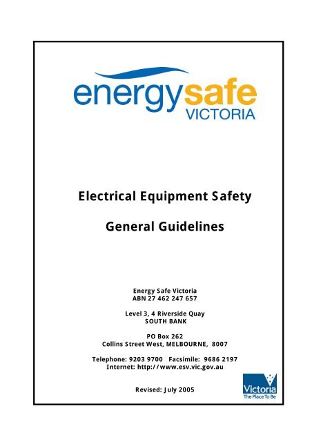 Electrical Equipment Safety General Guidelines (PDF) - Energy Safe ...