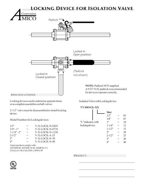 Locking Device for Isolation Valve